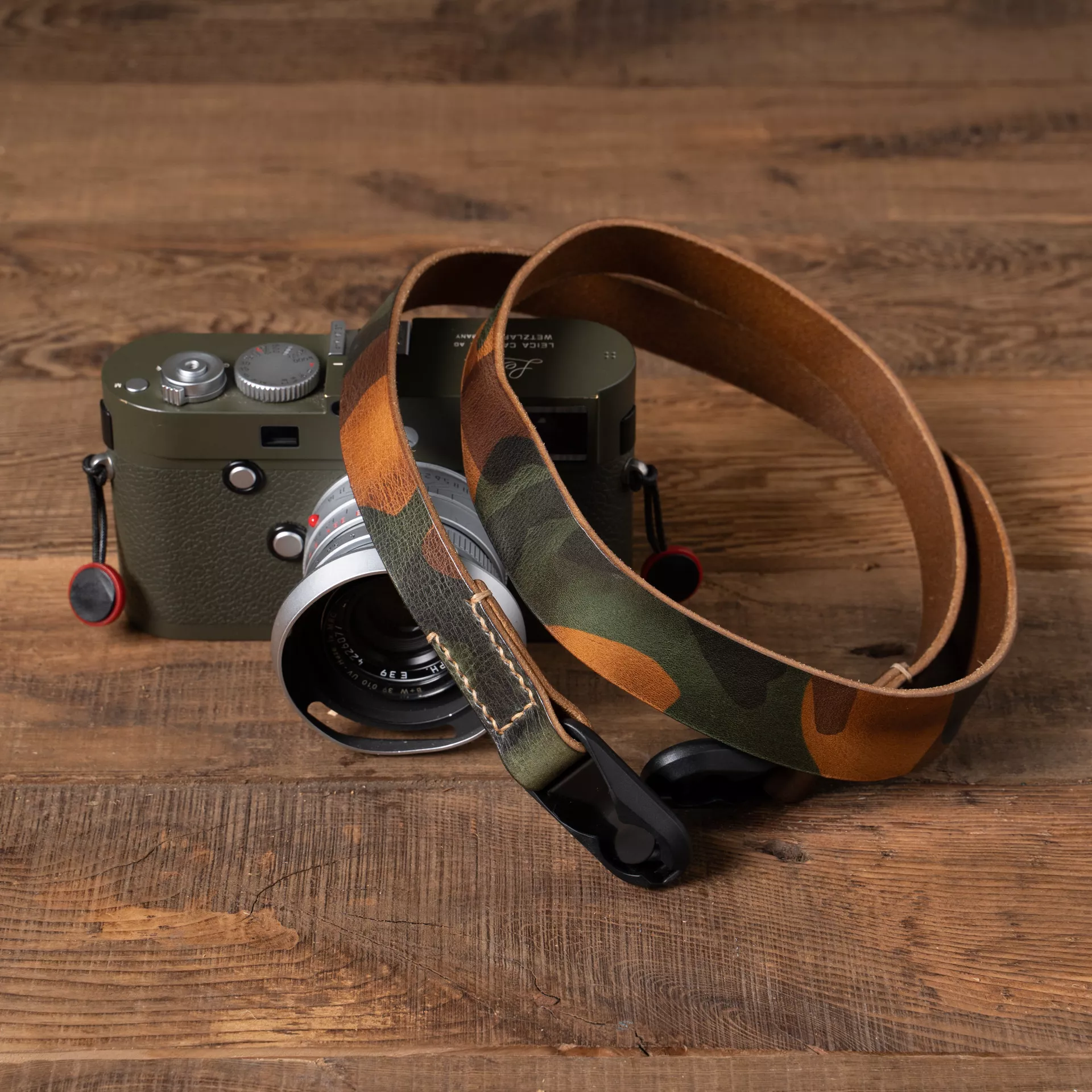 Wotancraft 植鞣皮革相機背帶 008 (PD AL 快拆扣 / 100cm / 迷彩色) 相機帶